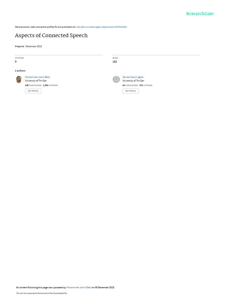 Aspects of Connected Speech | PDF | Stress (Linguistics) | Syllable