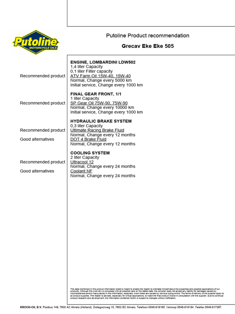 Product Recommendation Grecav Eke Eke 505 | PDF | Vehicles | Vehicle Technology