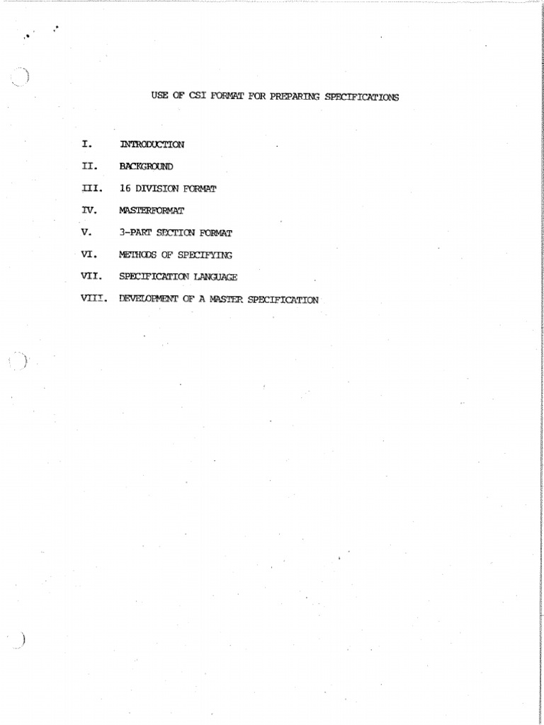 Preparation of CSI Specifications | PDF