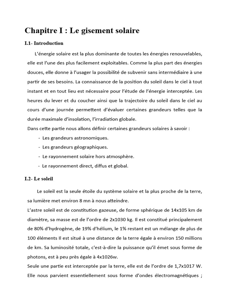 Gisement solaire et rayonnement solaire | PDF | Terre | Longitude