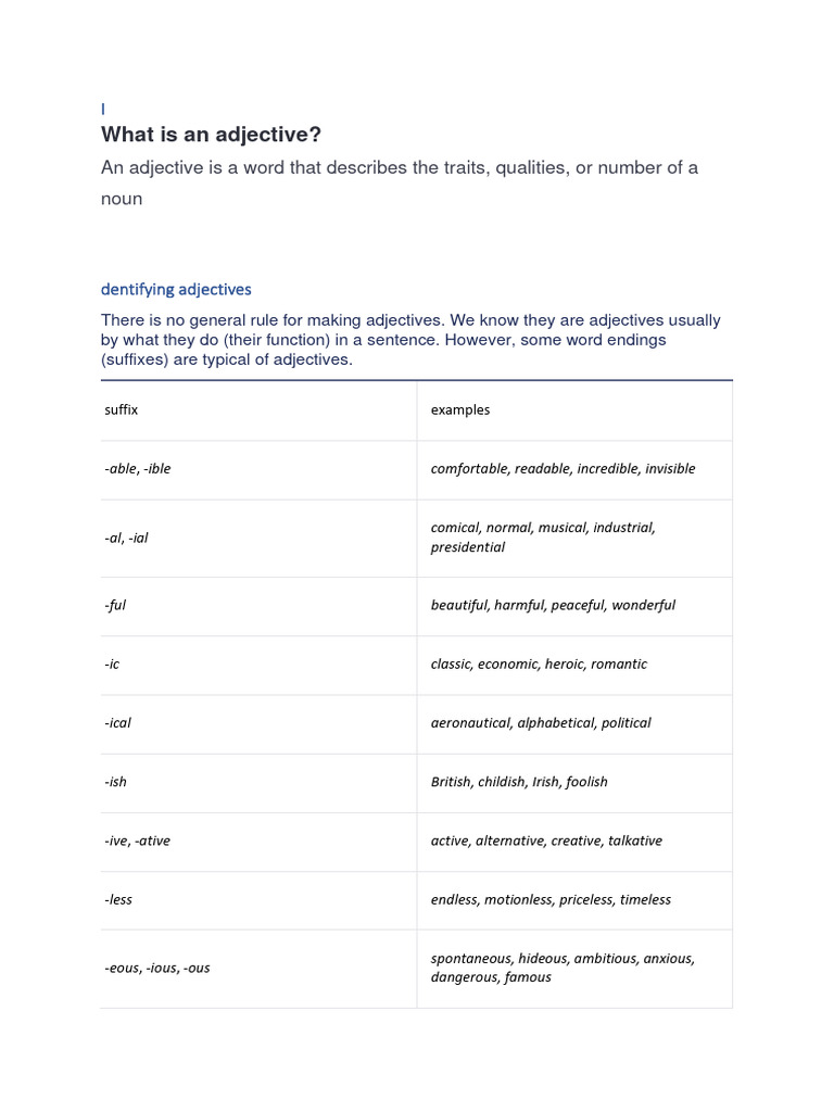 Identifying Adjectives | Download Free PDF | Adverb | Adjective