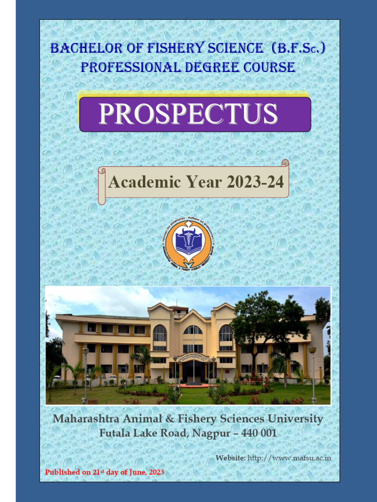 Final Combined Prospectus 2023-24 B.F.sc. 21.06.2023 | PDF | University And College Admission ...