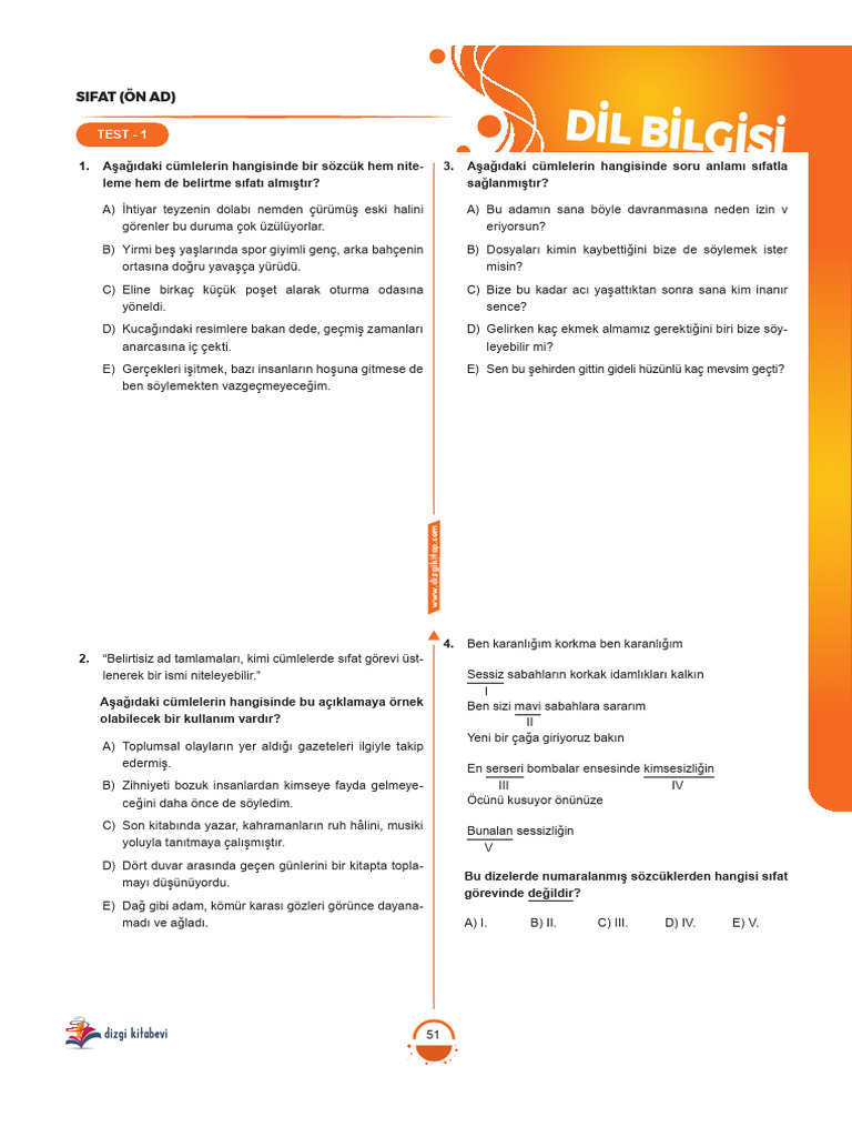 Sifat Sorulari PDF | PDF