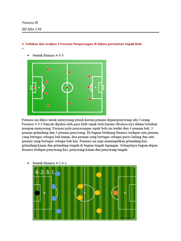 Formasi Sepak Bola dan Teknik Olahraga | PDF