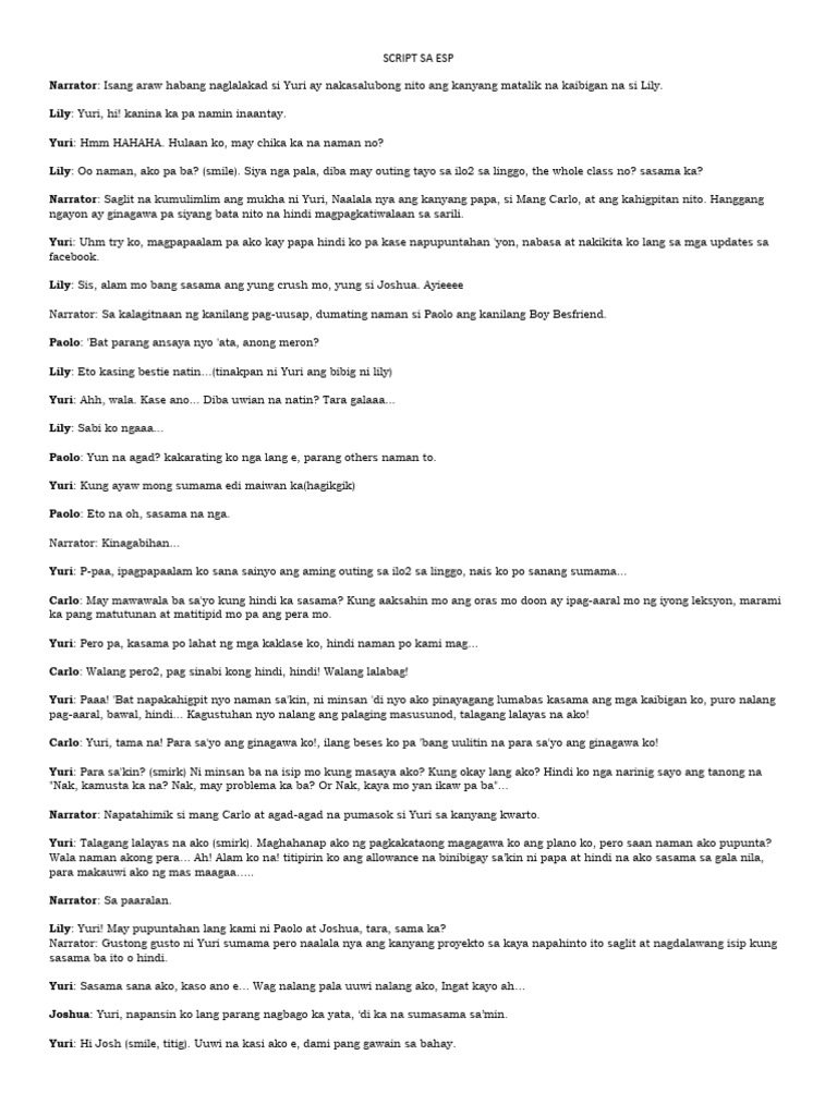 Script Sa Esp 3 | PDF