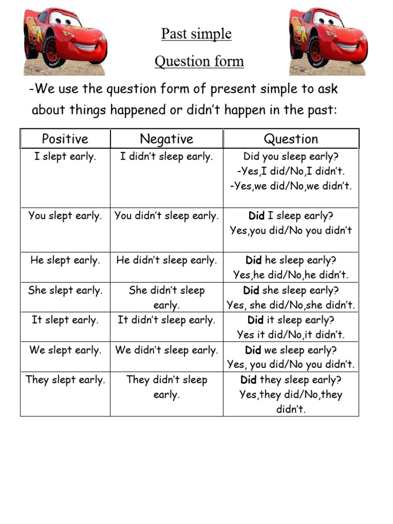 Past Simplequestion Form - 27650 | PDF