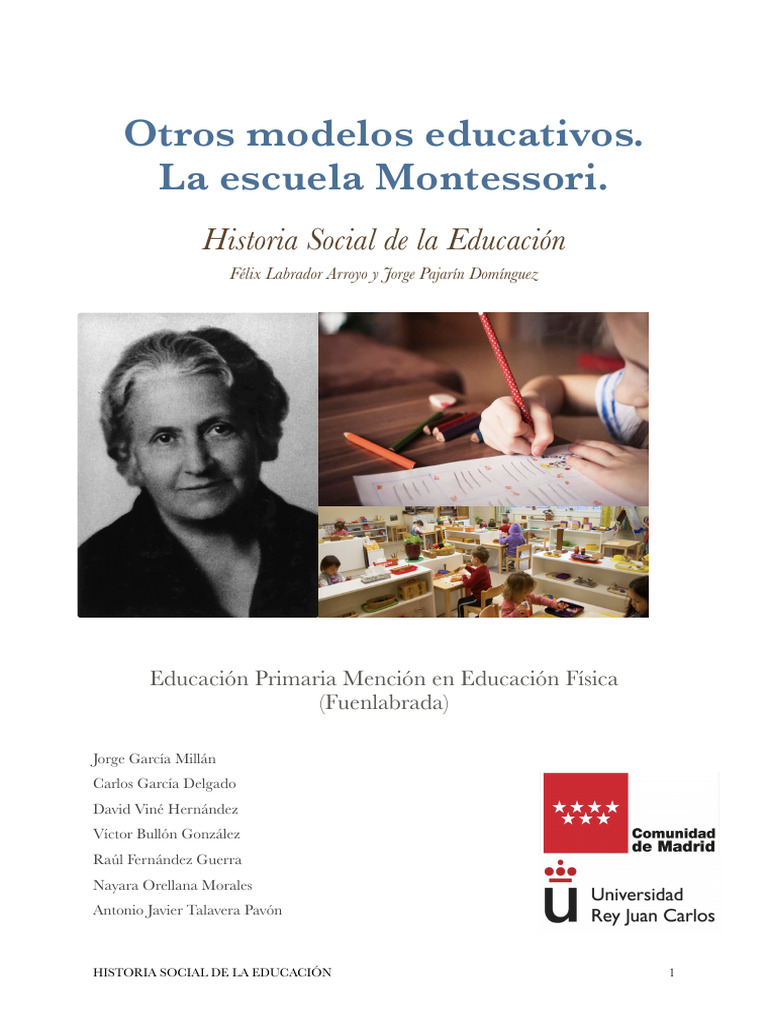 Otros Modelos Educativos. La Escuela Montessori.: Historia Social de La ...