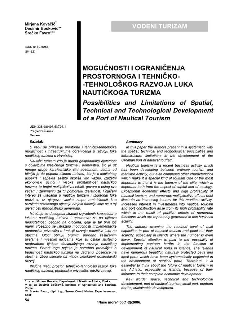 2006 - Kovacic, Boskovic, Favro - Mogucnosti I Ogranicenja Prostornoga I Tehničko-Tehnoloskog ...