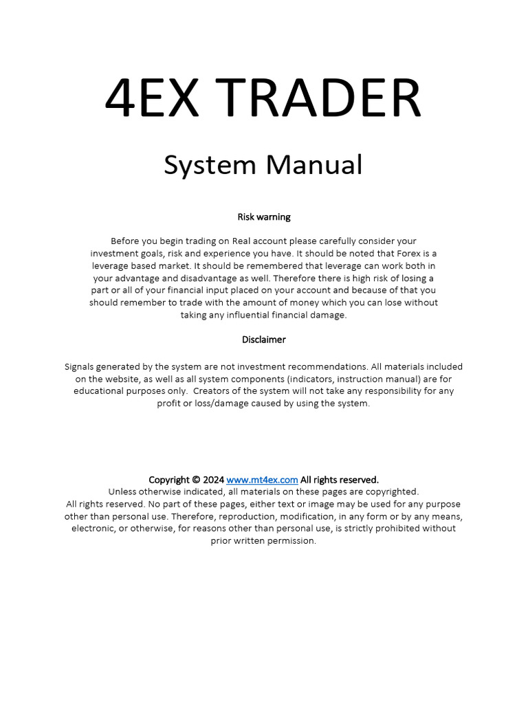 4EX TRADER - System Manual | PDF | Day Trading | Economies