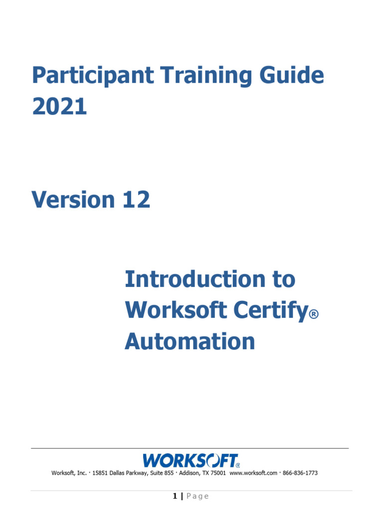 Introduction To Worksoft Certify Automation Pdf Software Testing Business Process