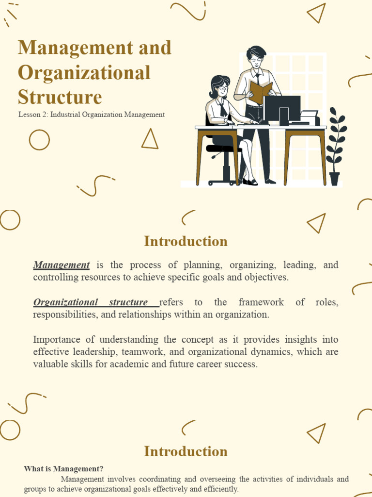 Lesson 2 Organization and Management | PDF | Organizational Structure ...