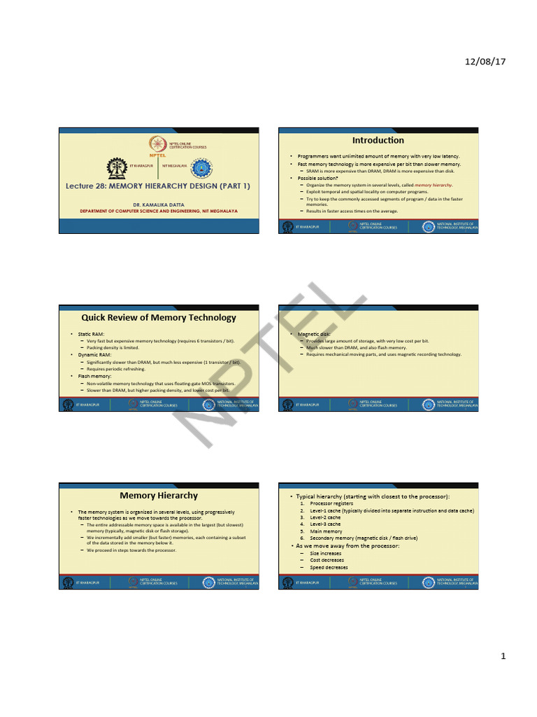 Week6 Slides | PDF | Cpu Cache | Random Access Memory