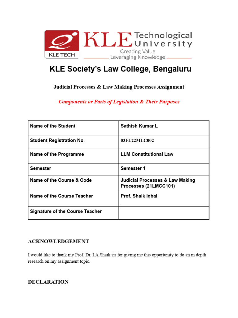 Judicial Process Assessment | PDF | Bill (Law) | Common Law