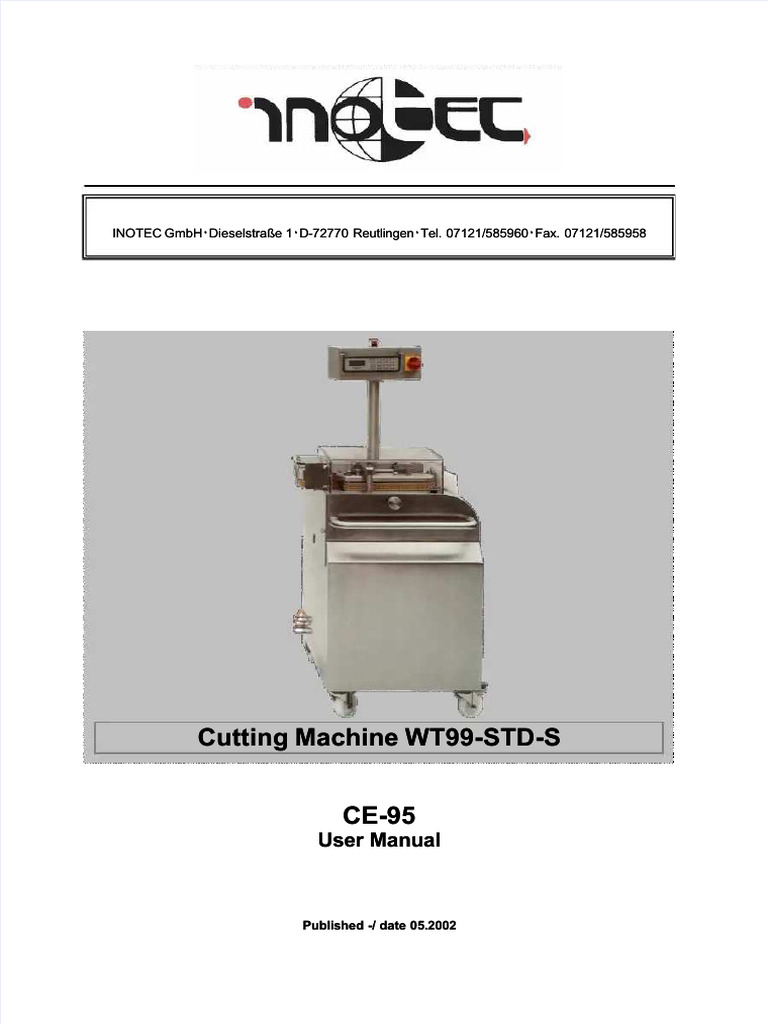 PDF Manual Book Inotec Cutter wt99 STD S XXXX Be e 052002 Compress | PDF