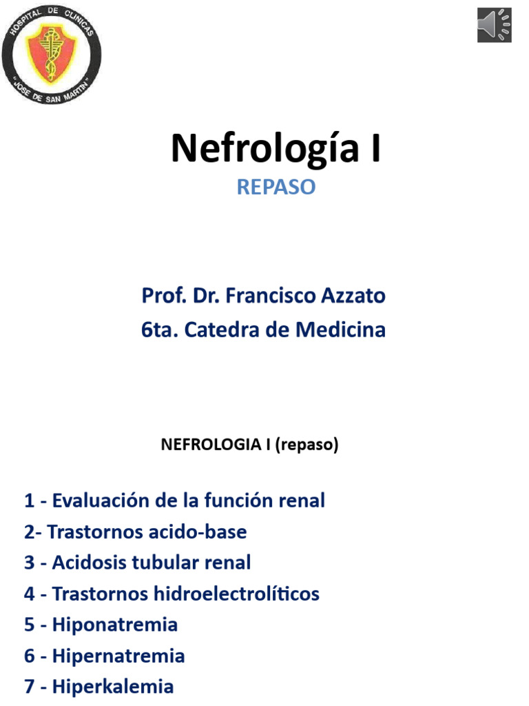 Nefrología I | PDF | Enfermedad renal crónica | Potasio