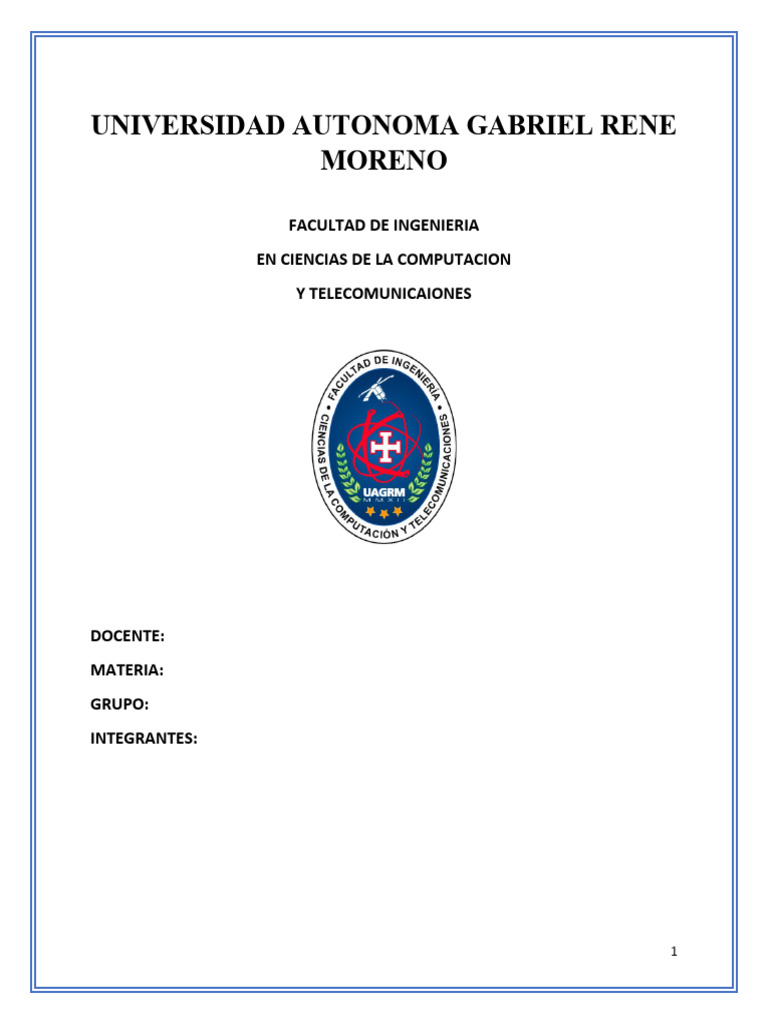 ModeloCaratula Ficct Uagrm | PDF