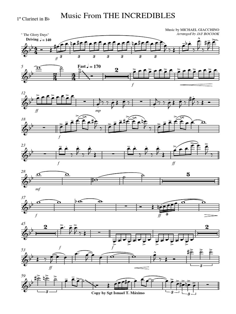 The Incredibles 1 - Clarinet in BB | PDF