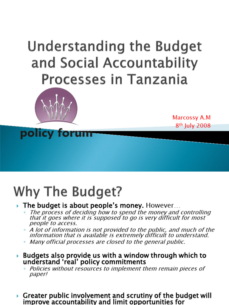 Understanding Budgeting Process in TZ | PDF | Government Spending | Budget