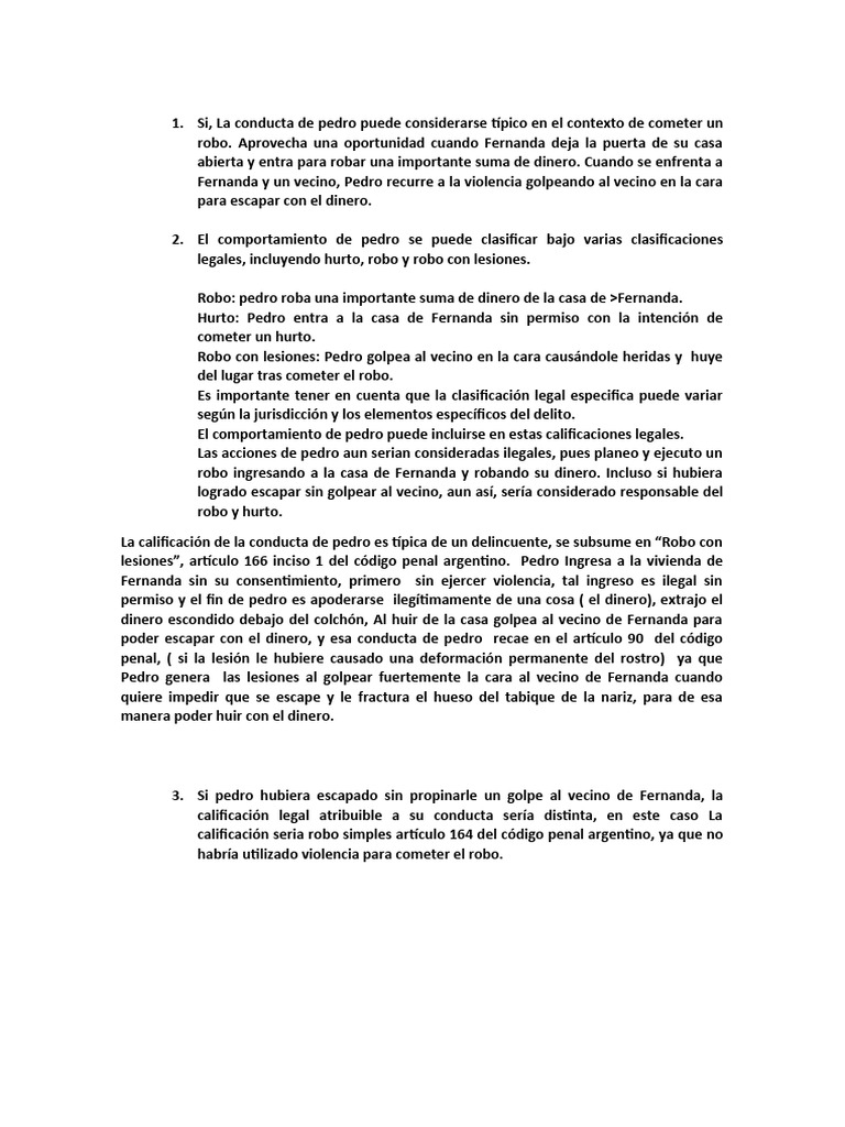 Penal 2 Caso Pedro | PDF | Robo | Robo