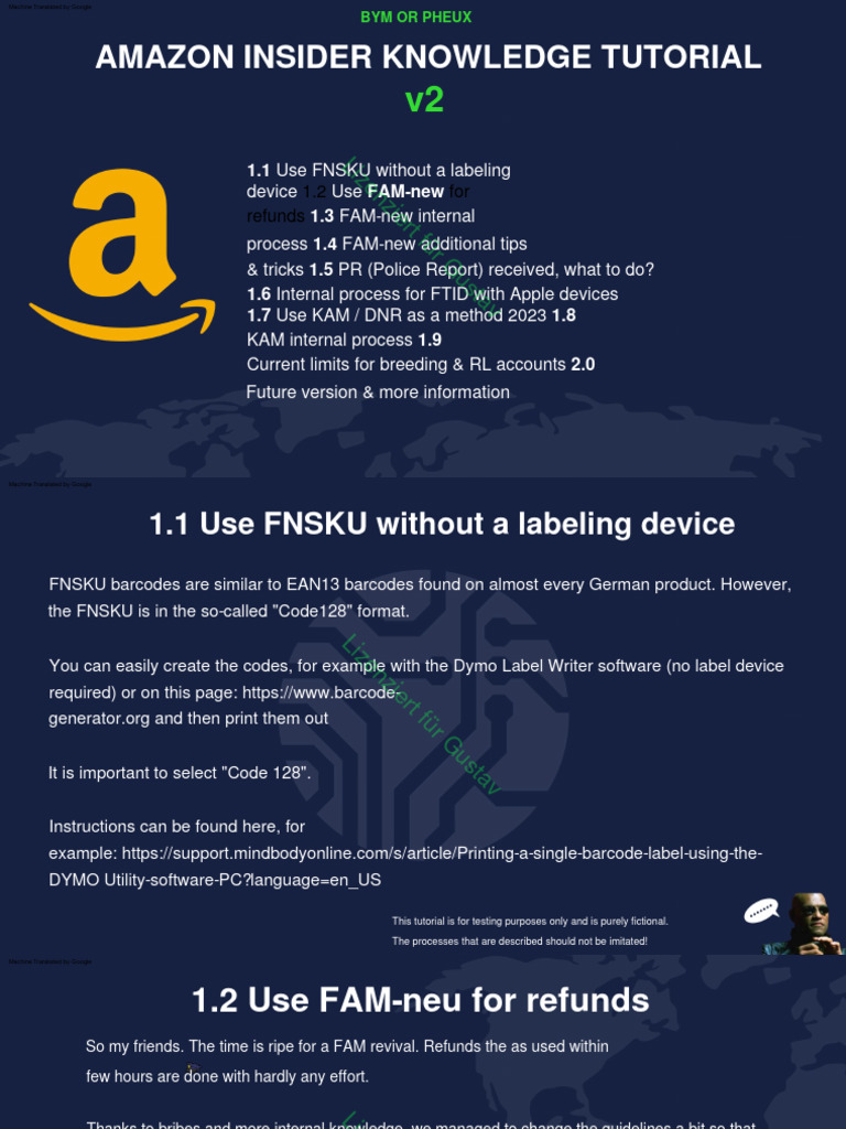ENG AMAZON INSIDER WISSEN V2 by Morpheux Für ENG Version 49 | PDF