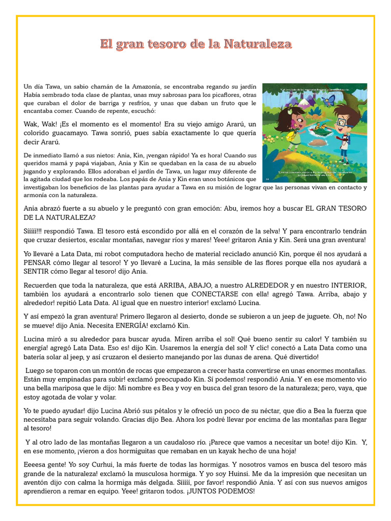 FICHA 24 DE NOVIEMBRE El Gran Tesoro de La Naturaleza Ficha | PDF ...
