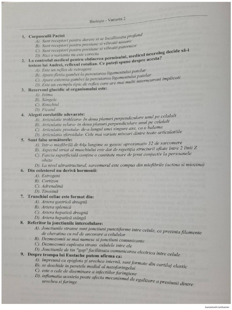 Simulare Iulie 2022 Umf Targu Mures | PDF