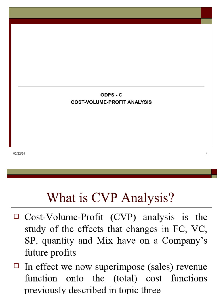Topic 3 - CVP Analysis | PDF | Business Economics | Marketing