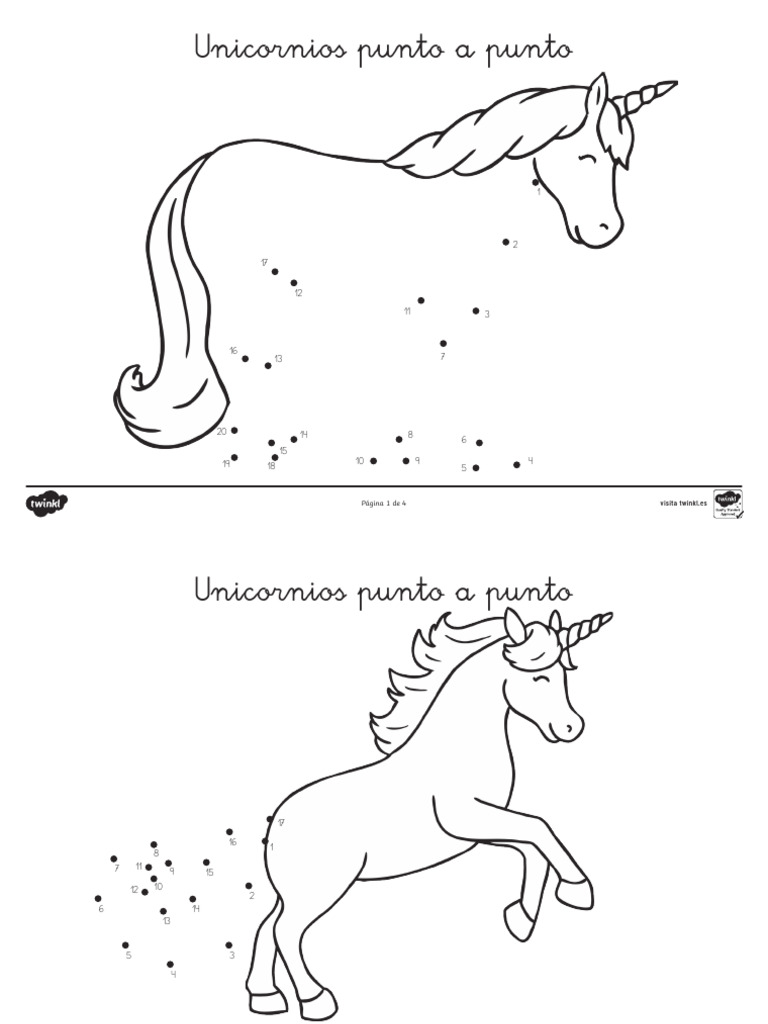 Ficha de Actividad Unicornios Punto A Punto | PDF