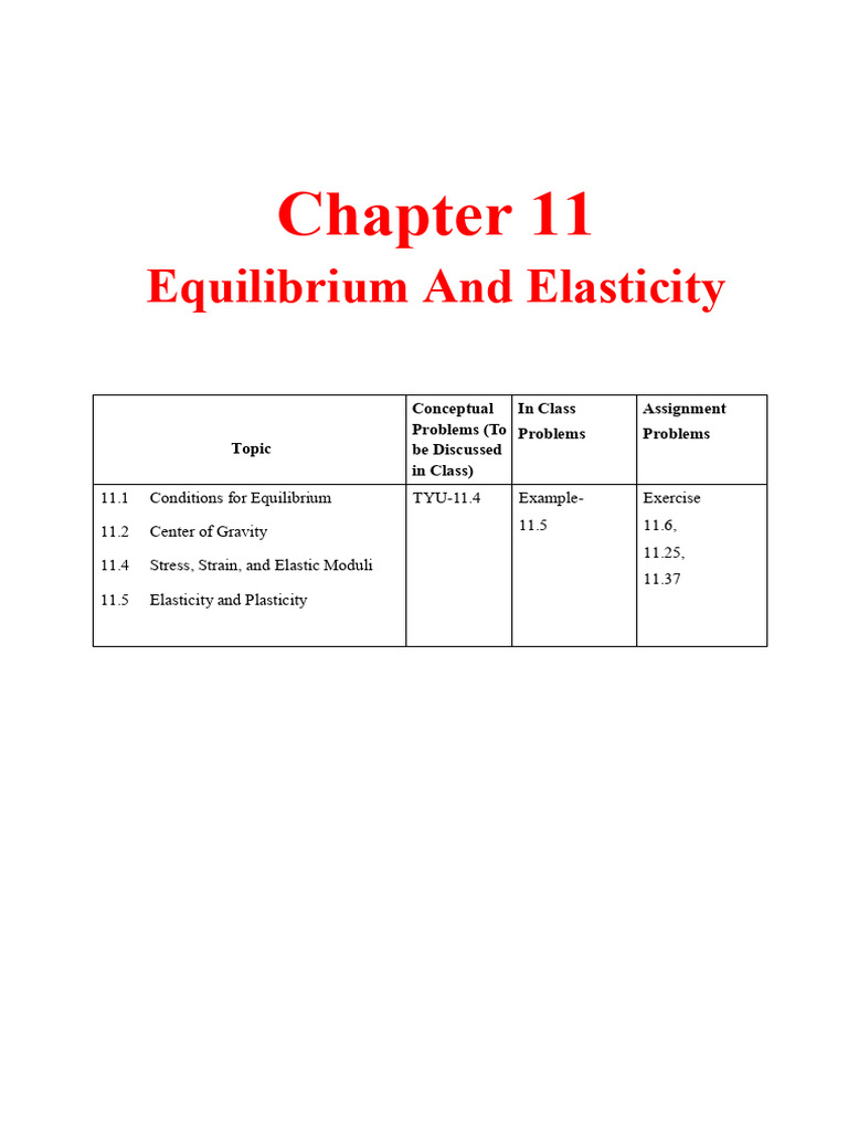Equilibrium and Elasticity Concepts | PDF | Deformation (Engineering) | Stress (Mechanics)