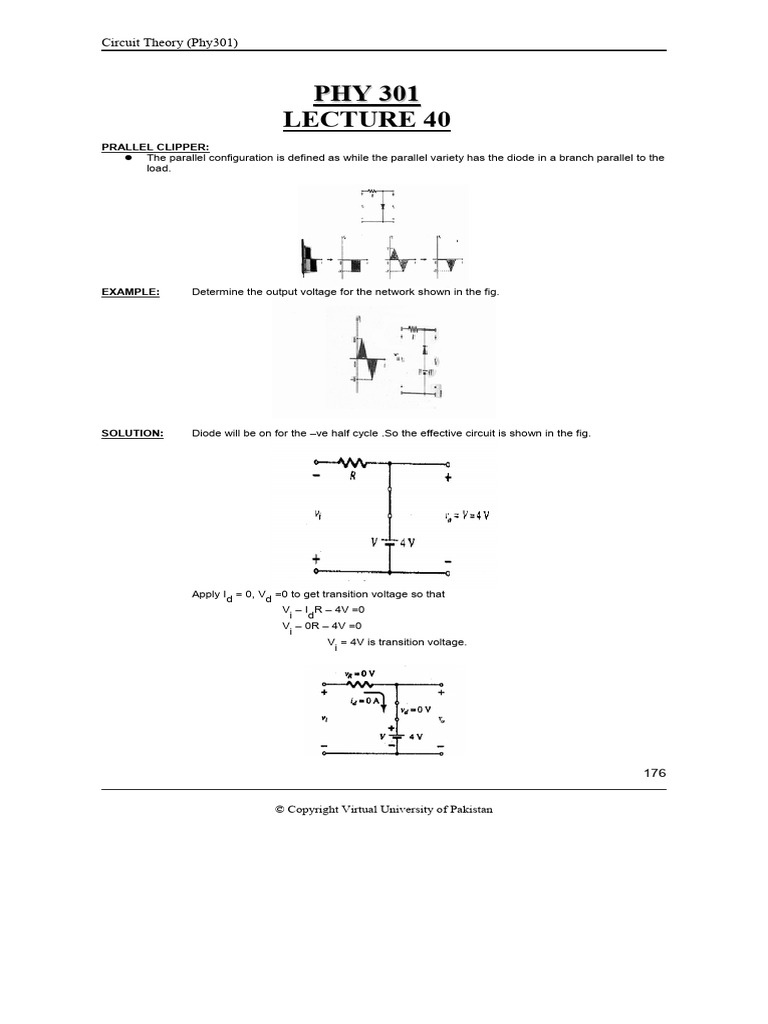 Lecture 40 OF PHY101 Virtual University | Download Free PDF | Network Analysis (Electrical ...