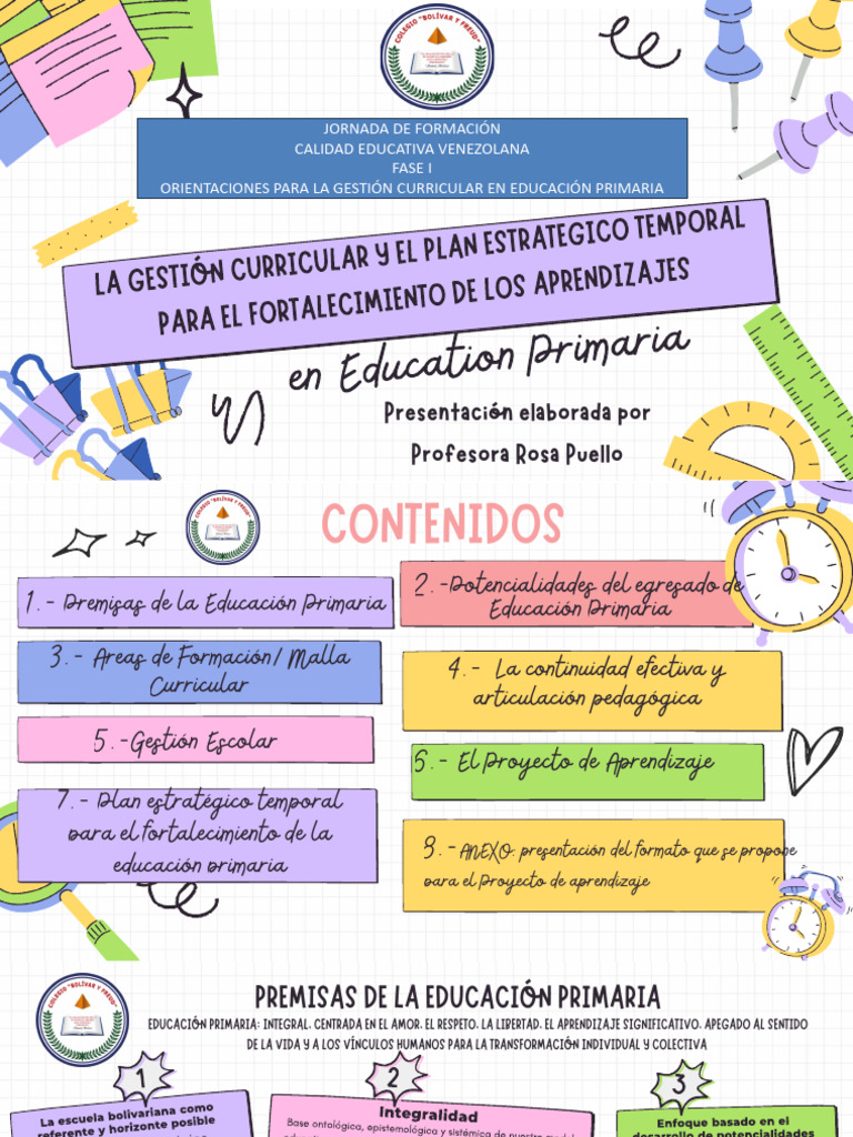 Presentación Formación Fase I Gestión Curricular y Plan Estrategico Temporal para El ...