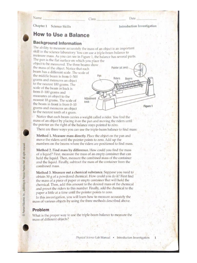 How To Use A Balnace | PDF