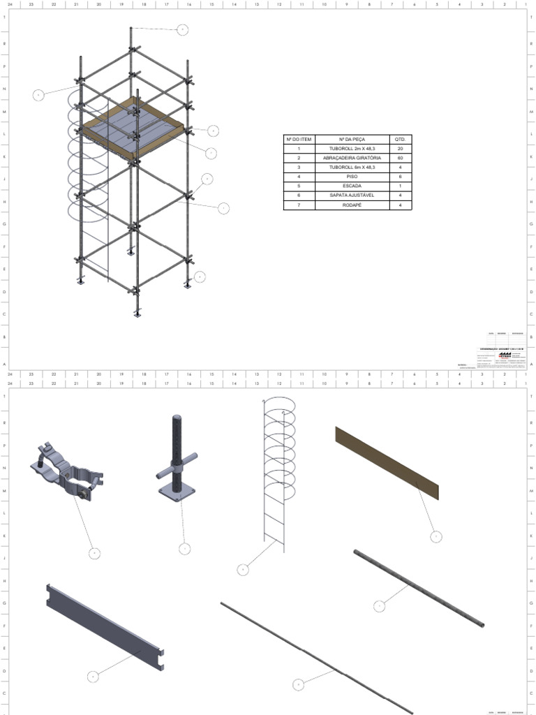 Folha de Desenho - Montagem Andaime | PDF
