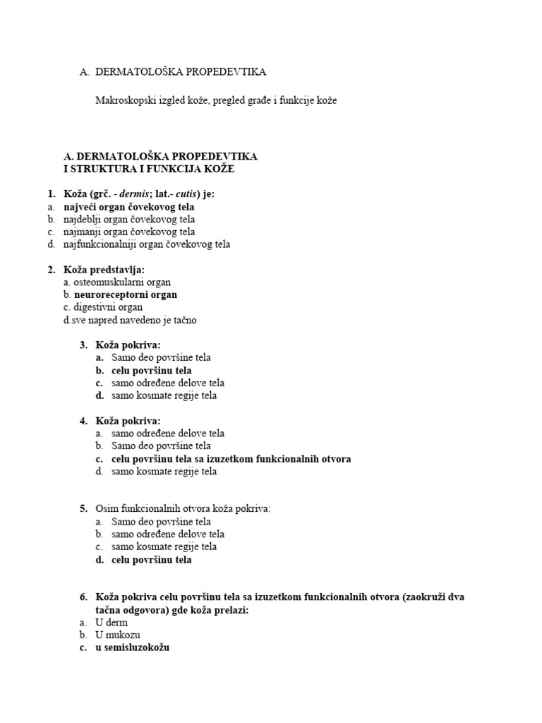 Dermatoloska Propedevtika | PDF