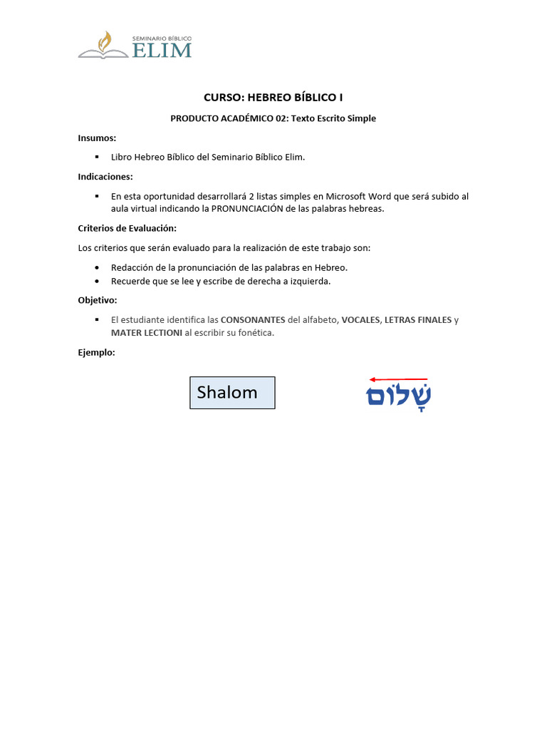 Excelente Trabajo | PDF | Lenguaje hebreo | Vocal