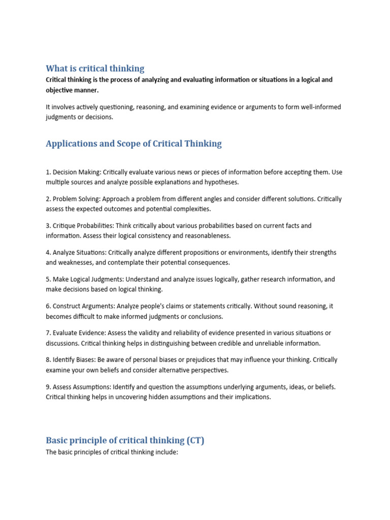 What Is Critical Thinking | PDF | Argument | Critical Thinking