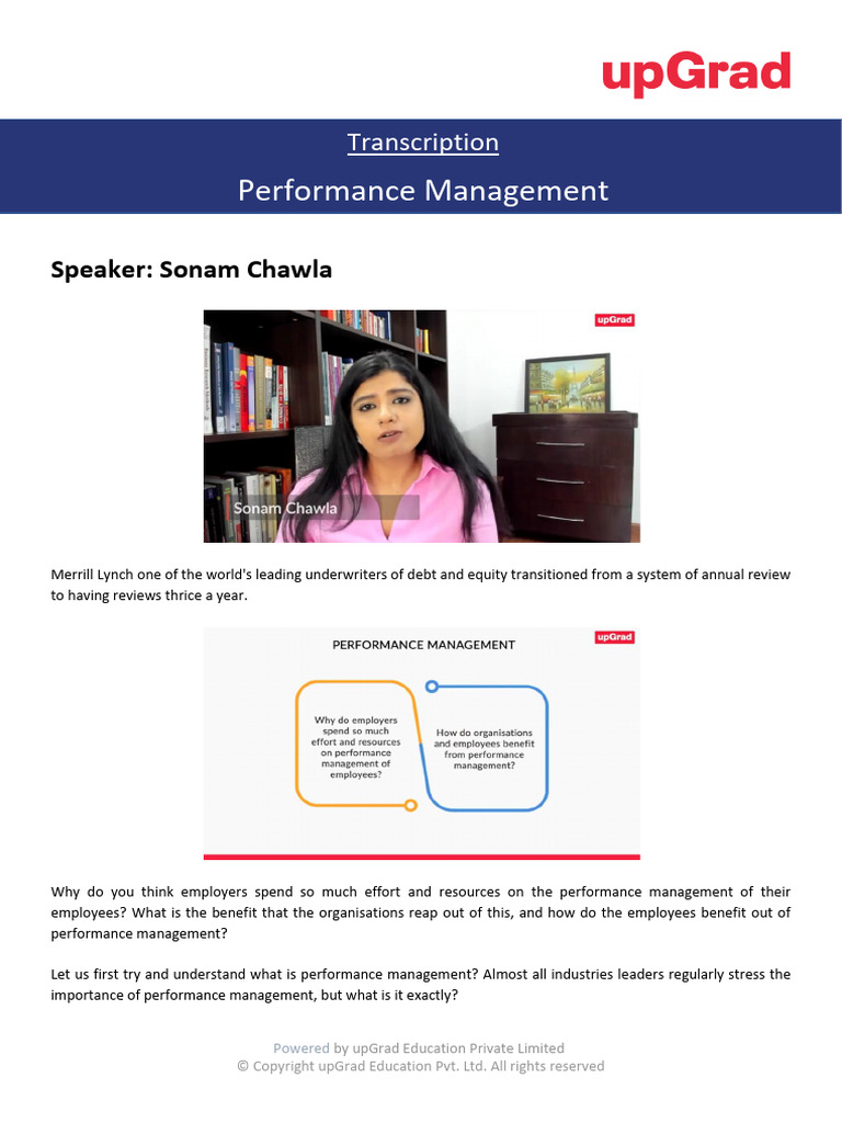 Performance Management - Transcription | PDF | Performance Appraisal ...