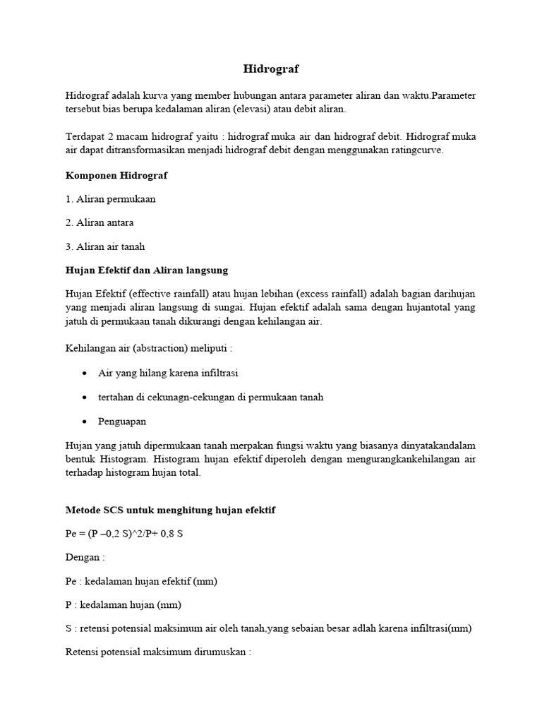 Pengertian dan Metode Hidrograf | PDF | Sains & Matematika