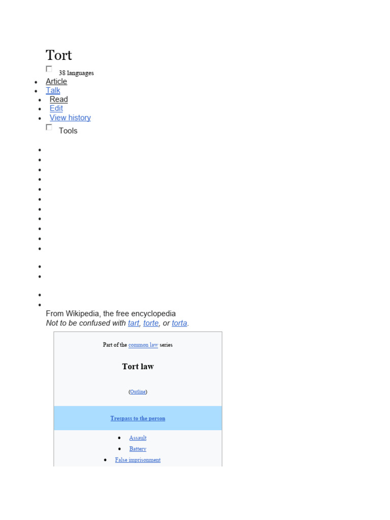 Tort Intro | PDF | Tort | Injustice