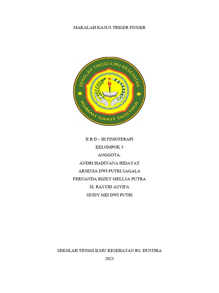 Makalah Kasus Triger Finger.1 | PDF | Sains & Matematika