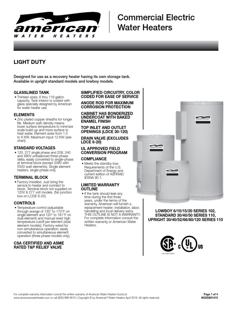 AWH-LDCE-Light-Duty (Water Heater Tipo Boiler) | PDF | Water Heating ...