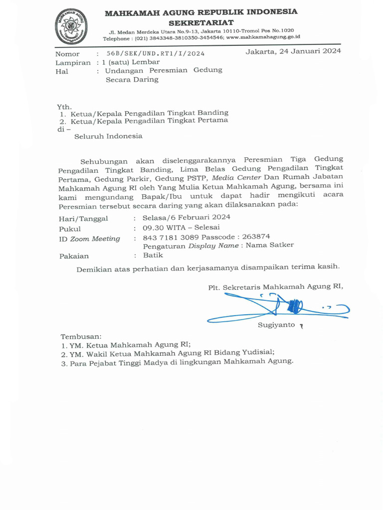 Undangan Peresmian Gedung Di Palu | PDF