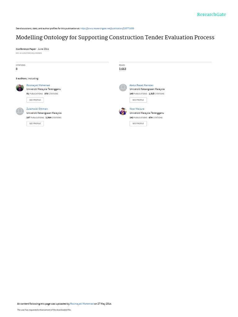 Construction Tender Evaluation Ontology | PDF | Resource Description Framework | Software ...