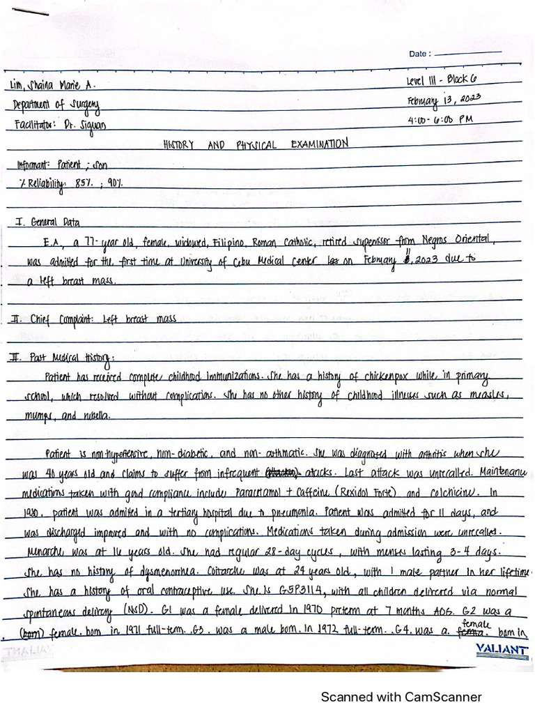 LIM - Left Breast Mass Output | PDF