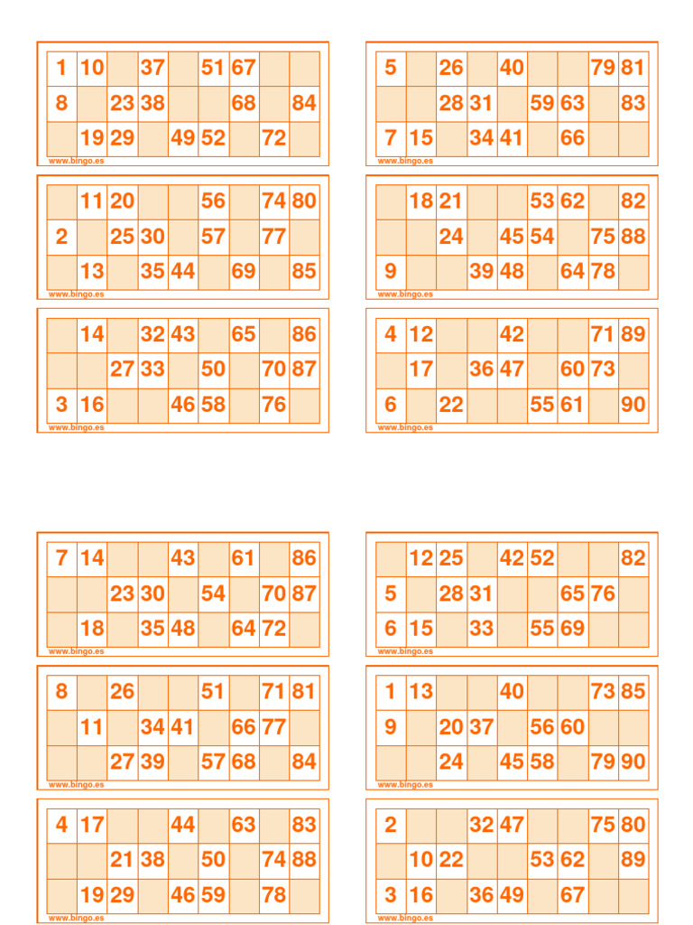 Números y combinaciones de bingo | PDF