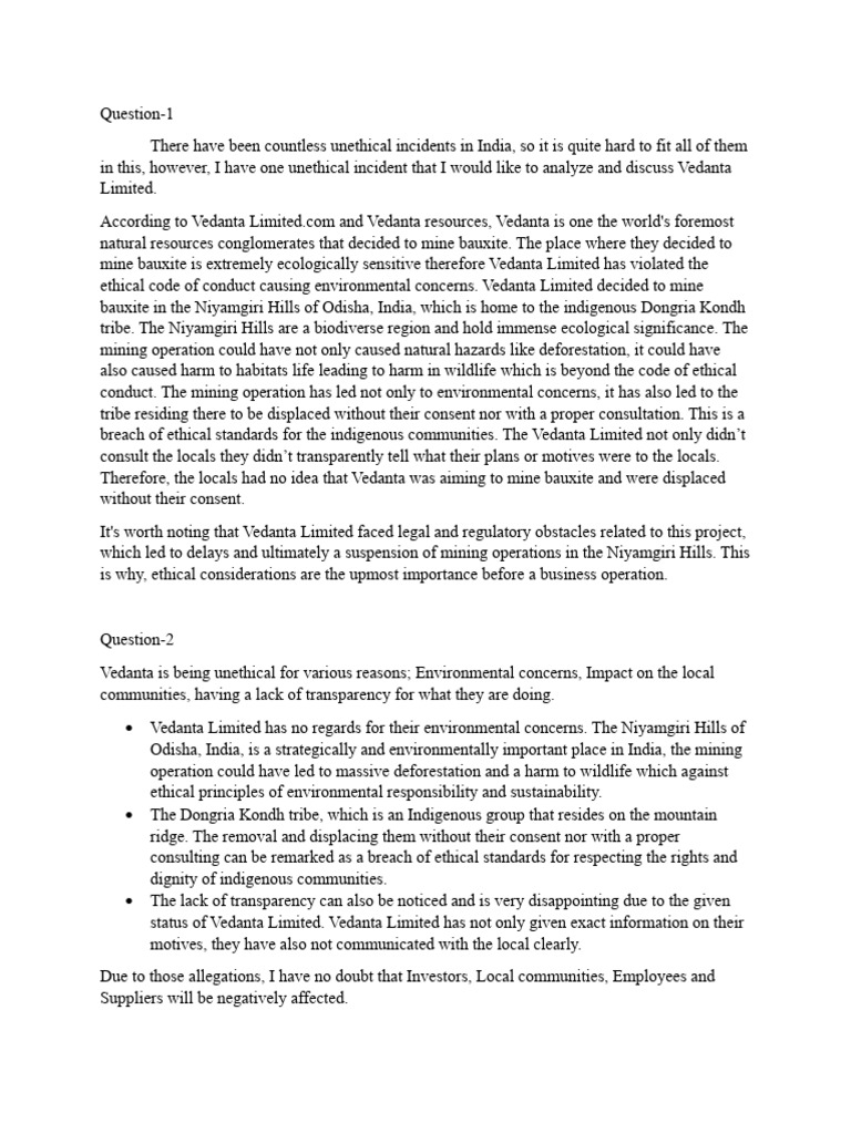 Business Ethics Assignment | PDF | Business