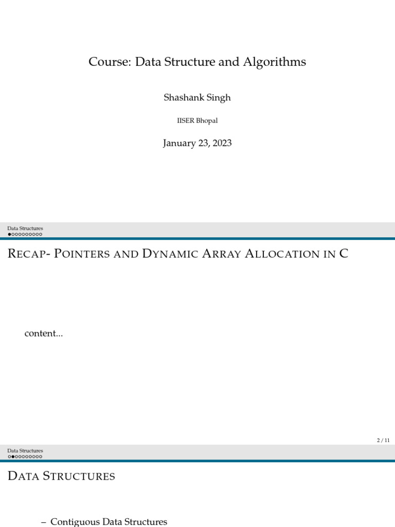 Dsa Lec3 Pdf Pointer Computer Programming Algorithms And Data Structures