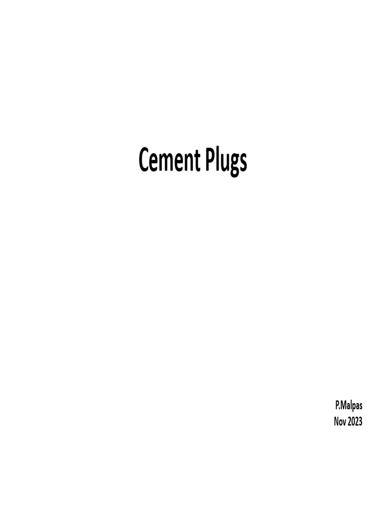 Cement Plugs | PDF | Casing (Borehole) | Pipe (Fluid Conveyance)