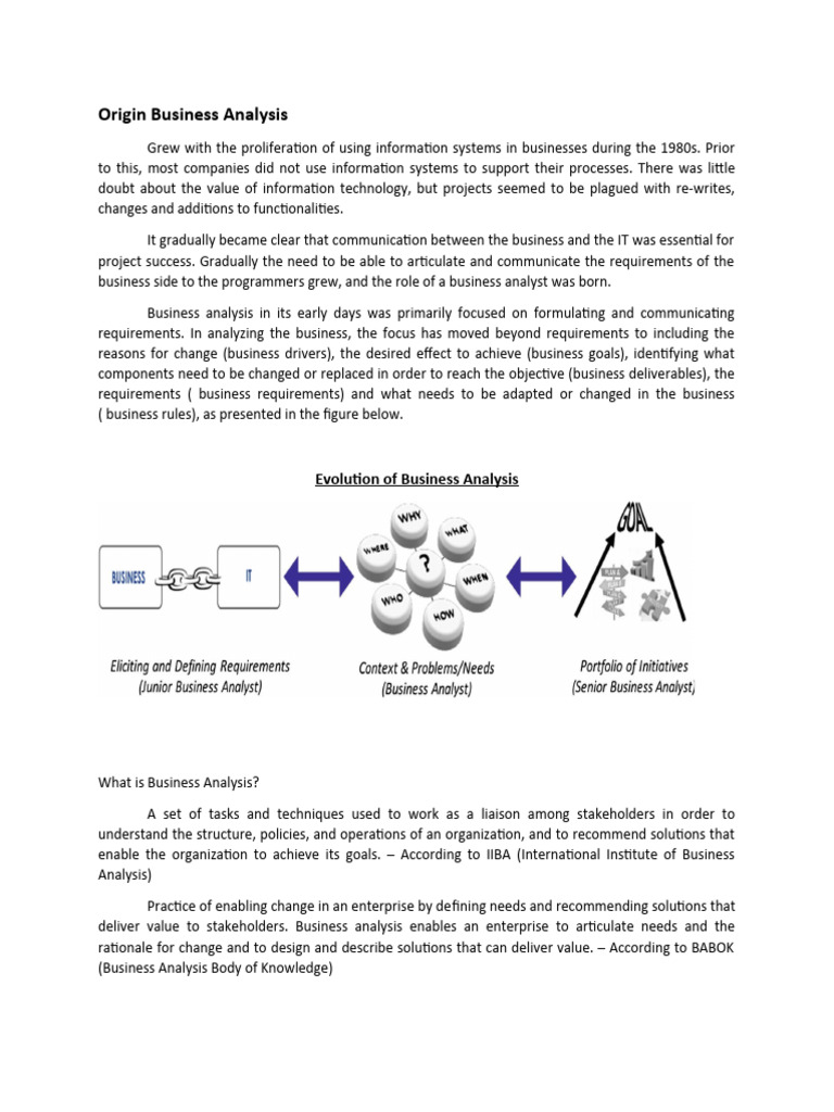 LECTURE 2 - Origin Business Analysis | PDF | Business Analysis | Cognition