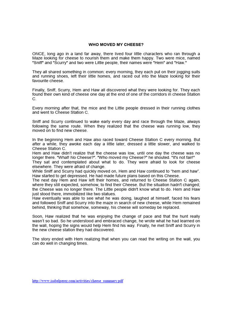 Who Moved My Cheese | PDF